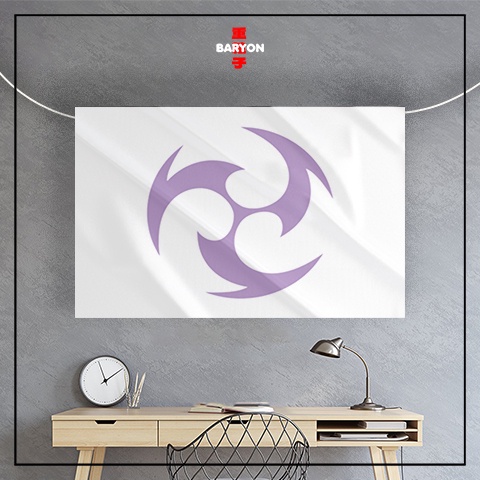 Baryon Flag GENSHIN IMPACT Logo Element Wall Decor Flag Full Print ...