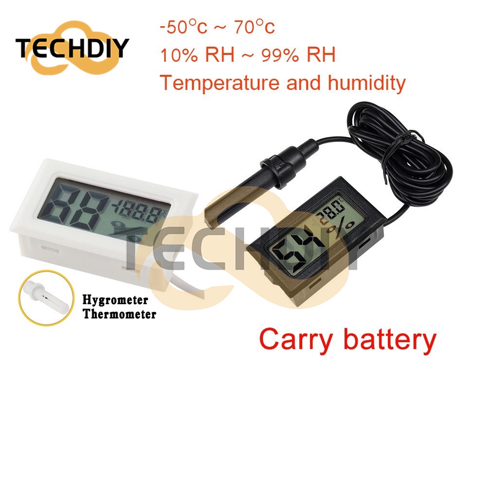 LCD Digital Thermometer Hygrometer Tester Temperature Sensor Meter ...