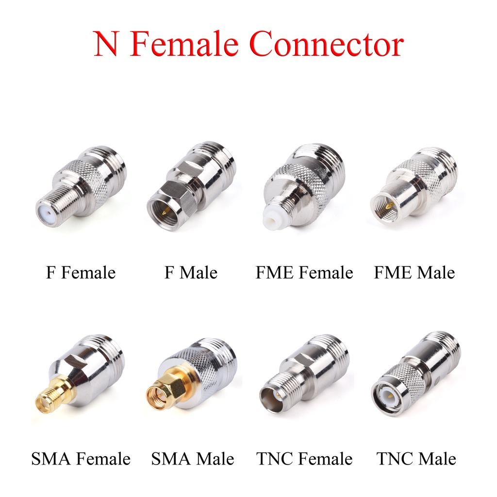 5Pcs RF Coaxial Connector N Female to SMA TNC FME F Male Plug / SMA TNC FME F Female Jack ...