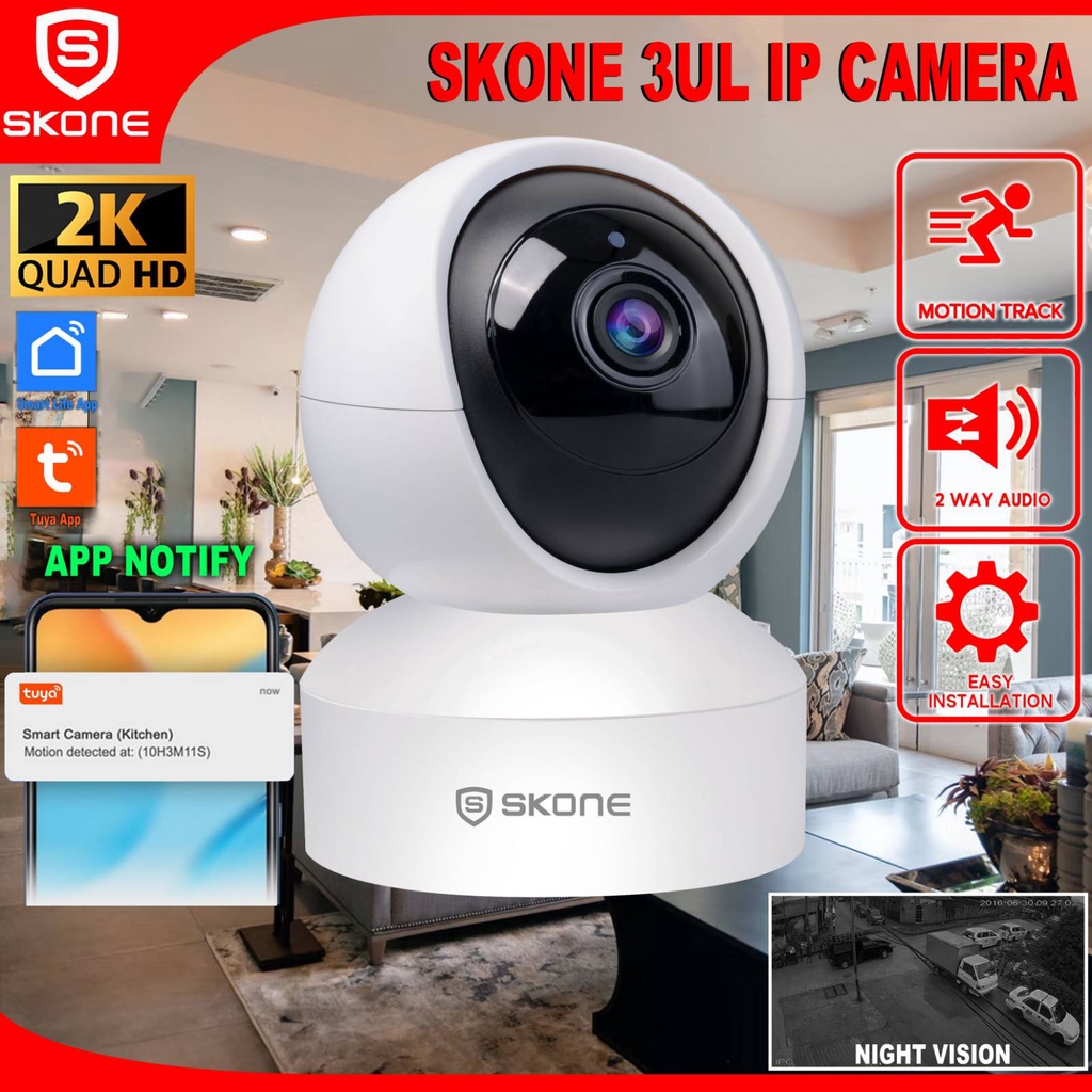 TUYA CCTV IP Camera 3MP Full HD 2K Smart Security WiFi Auto Track ...
