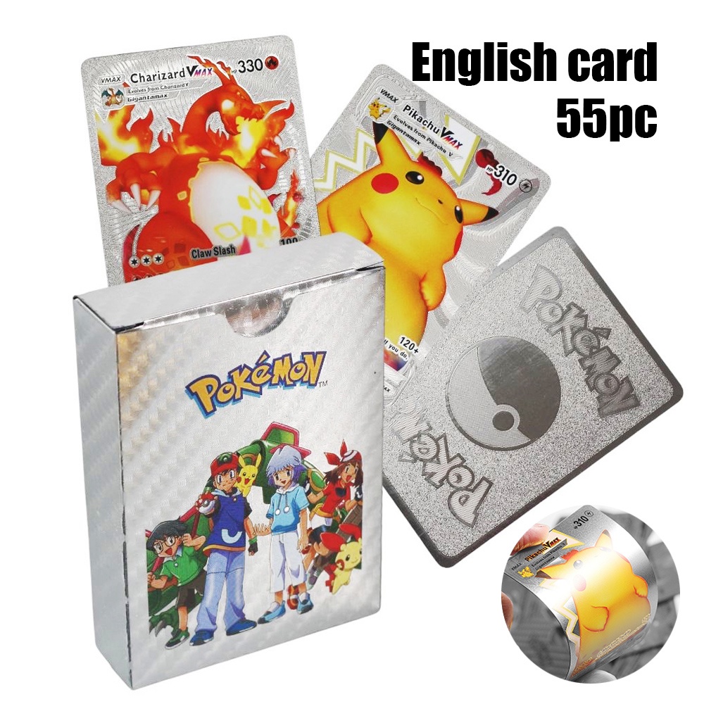 54ps English / Spanish Pokemon Cards Game Metalicas Collection Metal GX ...