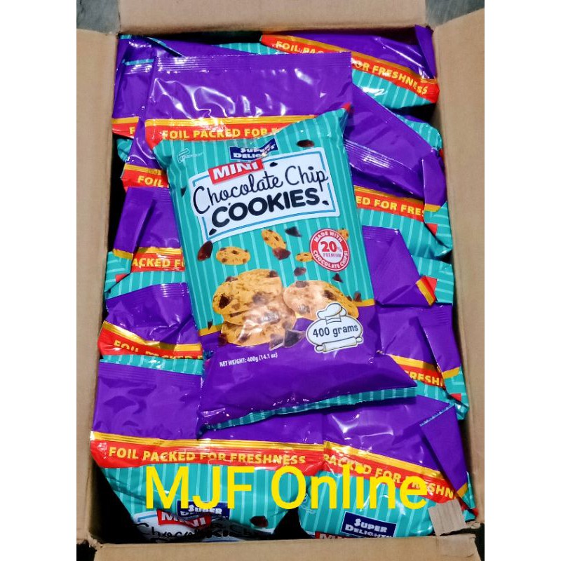 (12PCS.) Super Delights MINI Chocolate Chip Cookies 400g. | Shopee ...