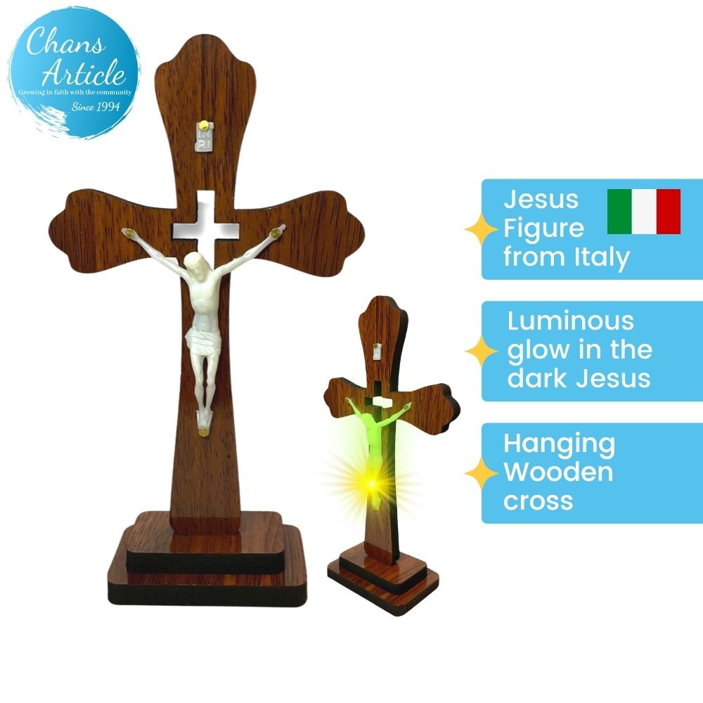 Wooden Standing Crucifix Luminous 97042 Made in Italy Standing Jesus ...