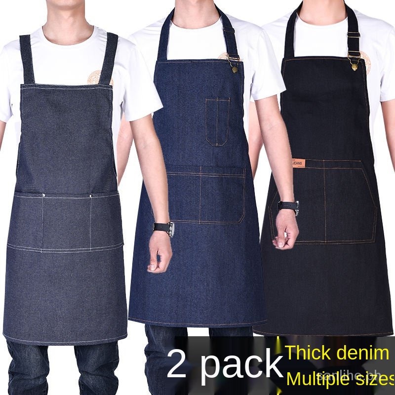 [Spot Special] Denim Apron kitchen apron fashion apron Work Apron Male ...