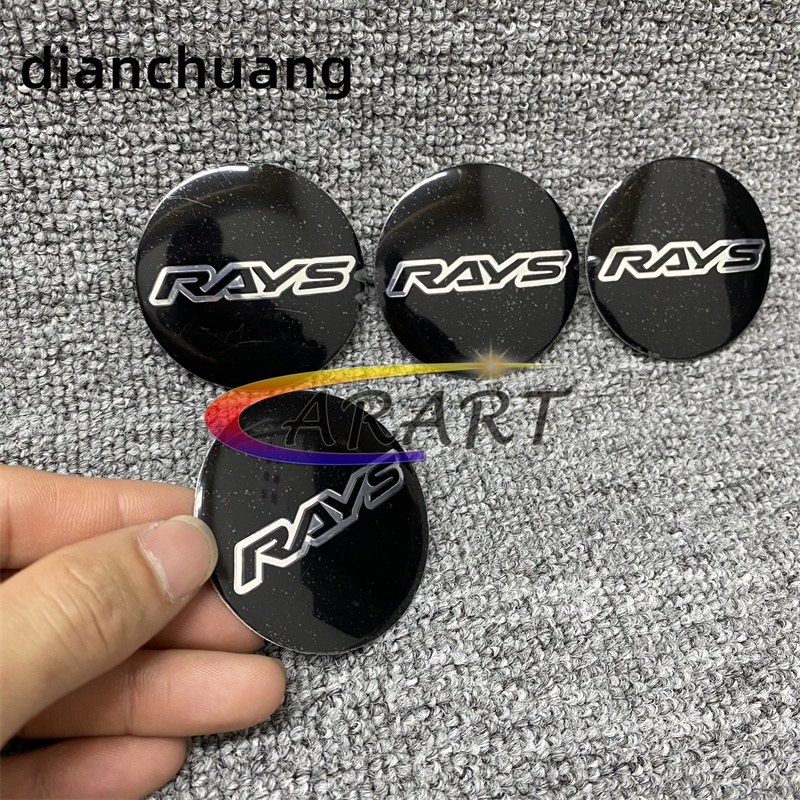 4PCS/ RAYS 56MM Racing Car Wheel Center Hub Cap Sticker | Shopee Philippines
