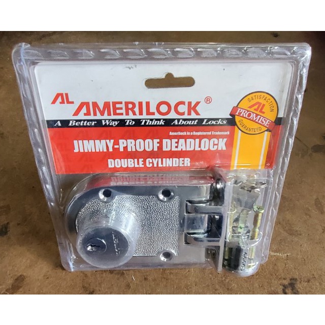 AMERILOCK DEADLOCK / DEAD LOCK CHROME DOUBLE CYLINDER #280C | Shopee ...