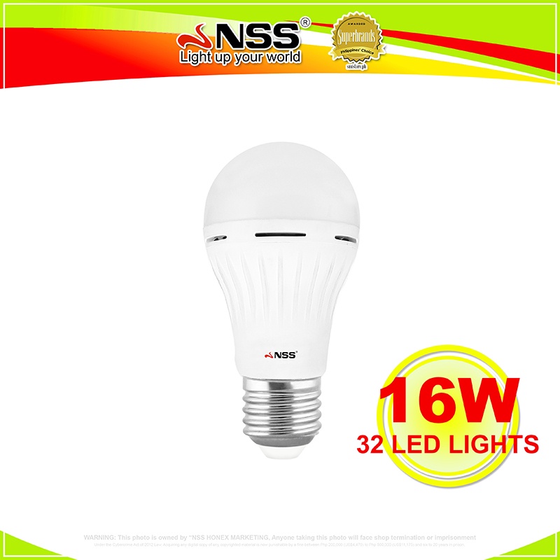NSS Rechargeable Emergency LED 16W Light Bulb Equivalent Daylight Soft ...