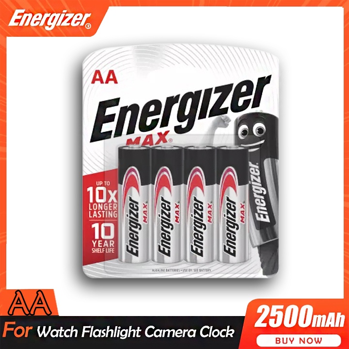 4pcs New Energizer 1.5V 2500mAh AA LR6 AM3 MN1500 Alkaline Battery For Toys Flashlights Mouse ...