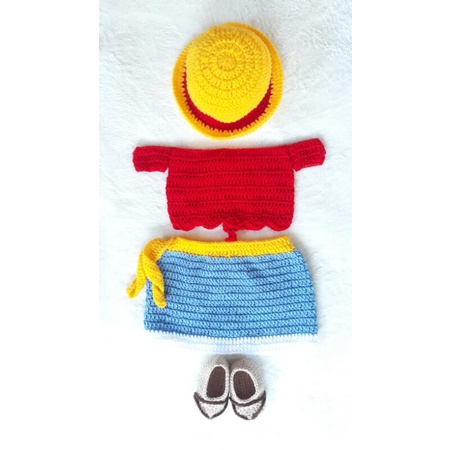 Luffy Inspire Crochet Costume (Girl Version) | Shopee Philippines