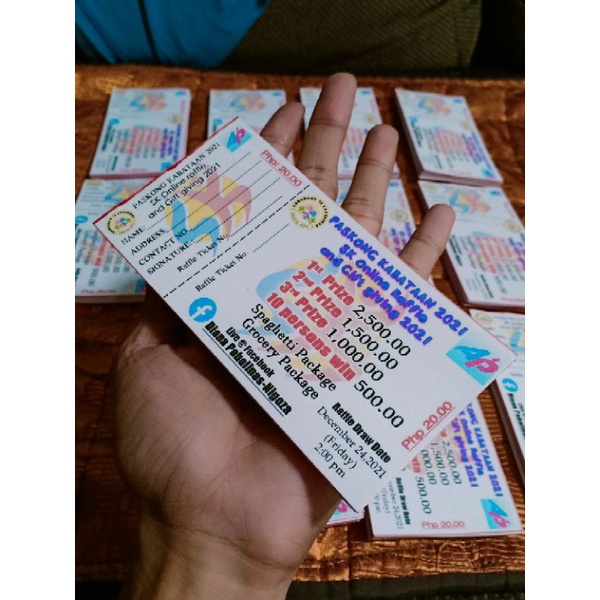 Raffle Ticket Personalized/Customized100pcsperPAD | Shopee Philippines