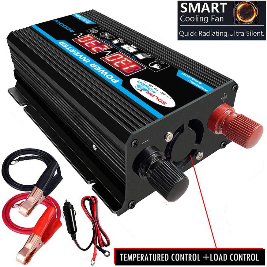Car Inverter 12V 110V 220V 4000W Peak Power Inverter Voltage Convertor Transformer 12V to 110V ...