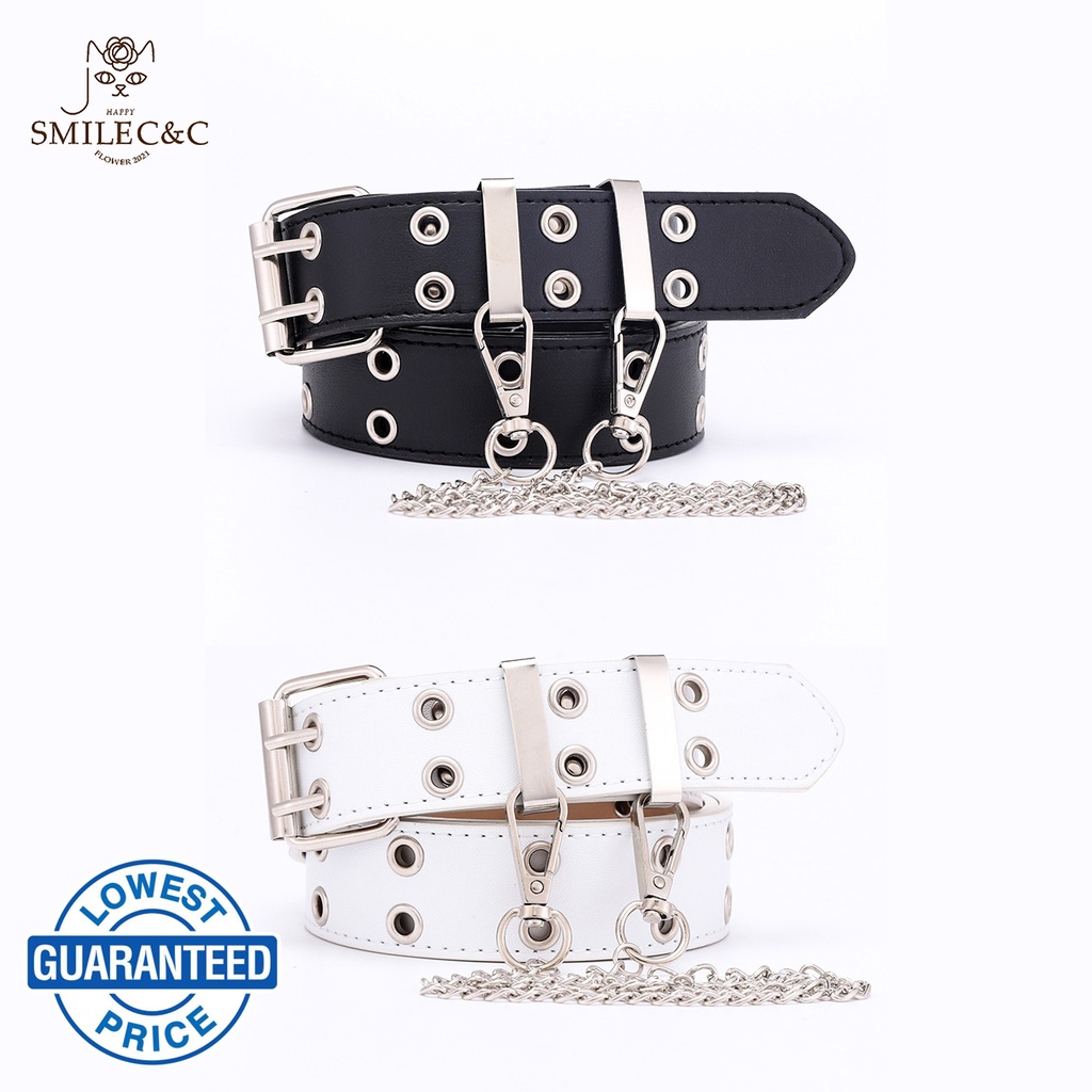 SmileFairyCC【COD & Ready Stock】Leather belt fashion personality Punk ...