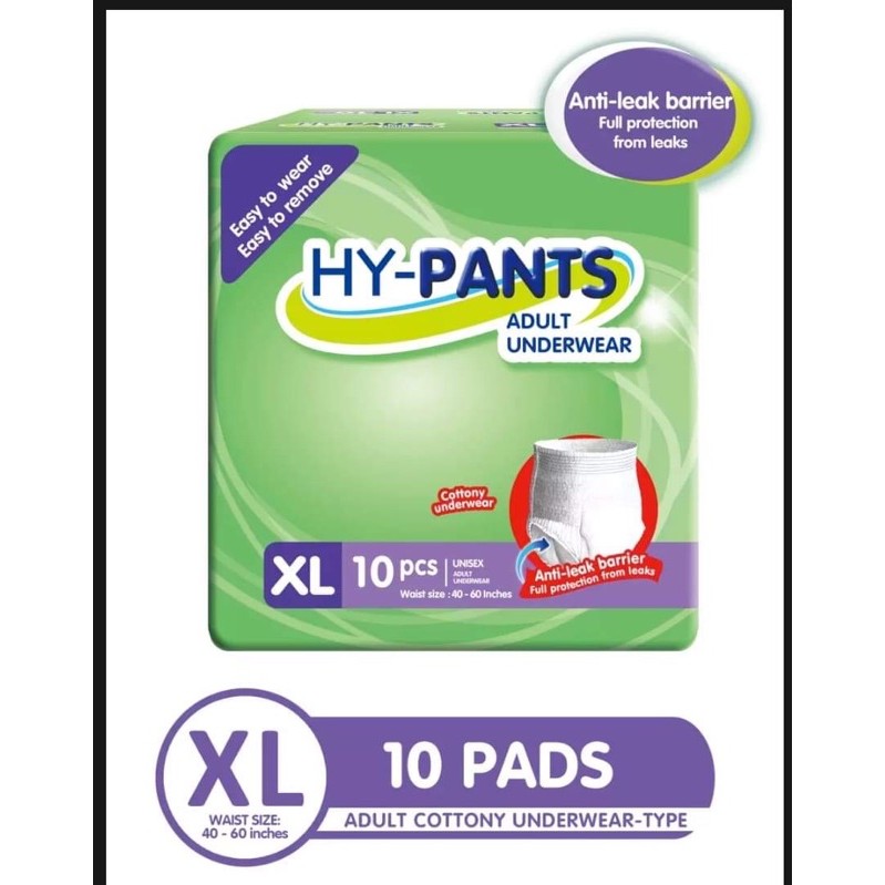 HY-Pants Extra Large Adult Underwear Unisex 10pcs | Shopee Philippines