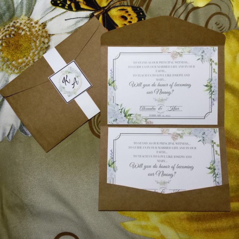 KANDA POCKET FOLD INVITATION TRI FOLD COVER WEDDING INVITATION BIRTHDAY ...