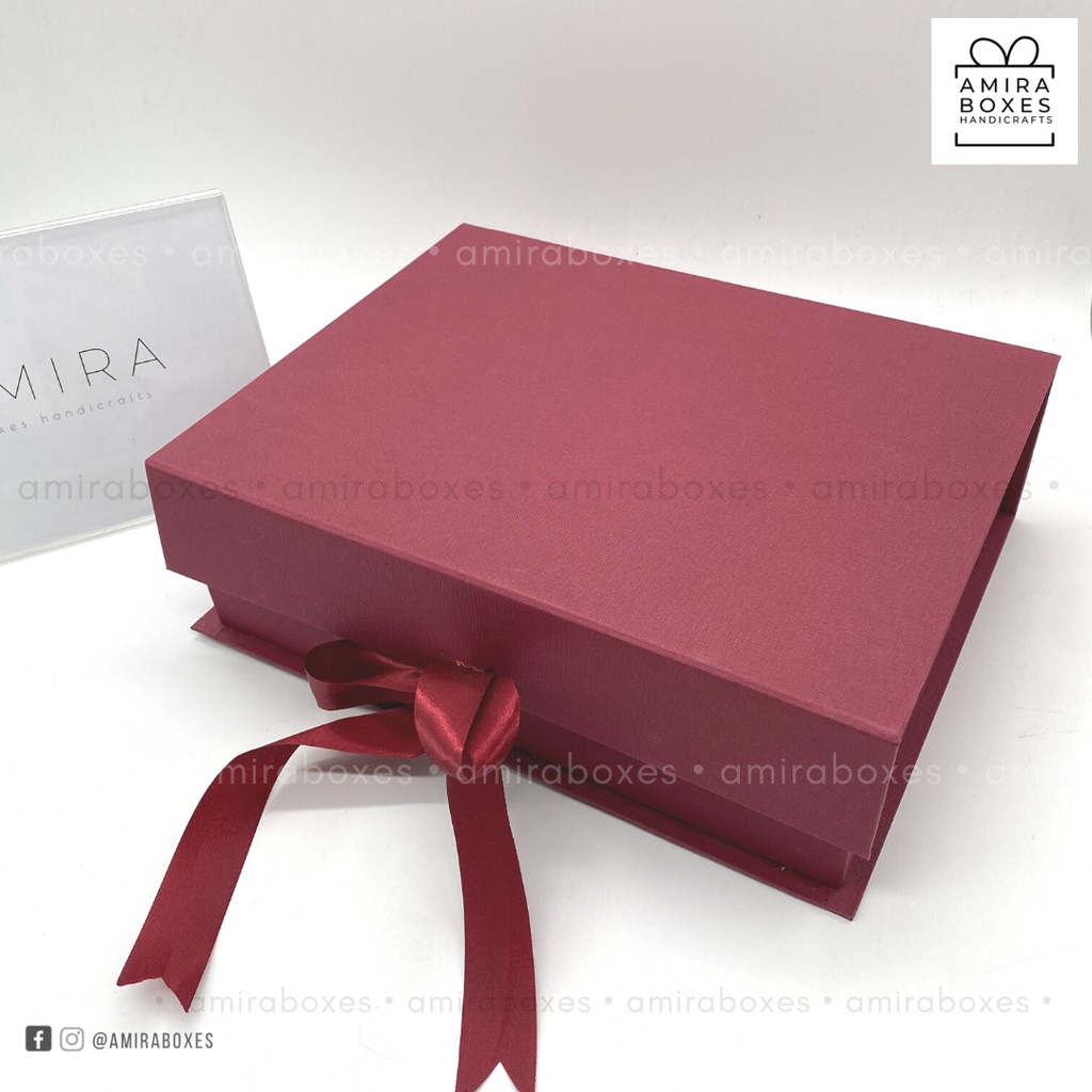 Handcrafted Gift Box | Flip-Top Type hard box (BOX ONLY) - dark red ...