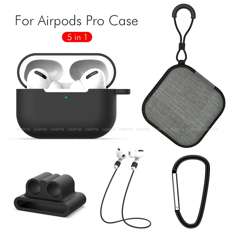 New 5 In 1 Silicone Earphone Accessories Set For Airpods 3 Pro Strap ...