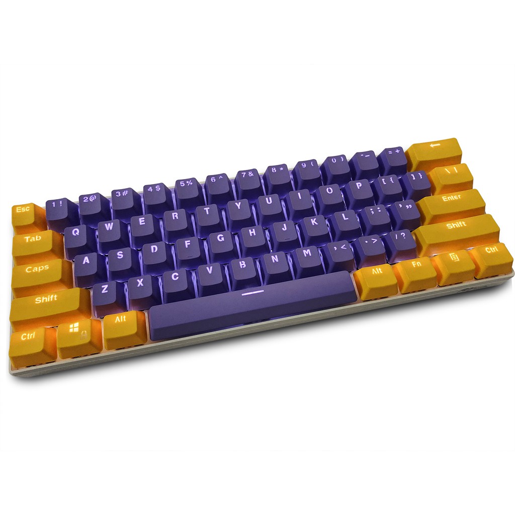Yellow purple Keycap,61 Key PBT keycaps Specials event Keycaps, backlit ...