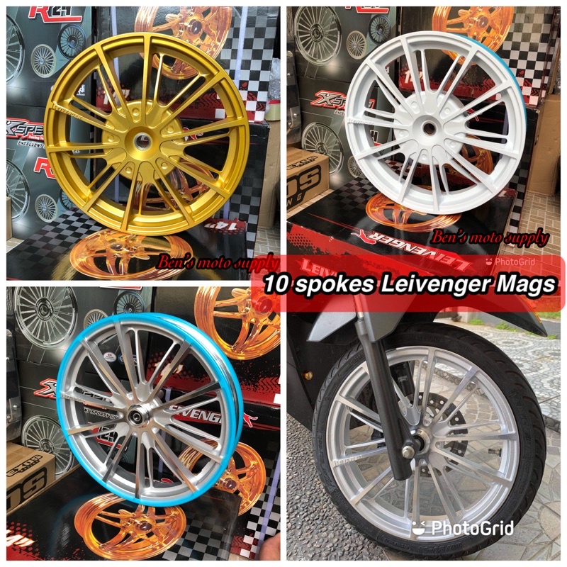 Honda click Mags Front&Rear Set ( 10 Spokes Leivenger ) | Shopee ...