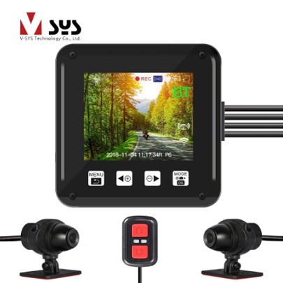 SYS VSYS WiFi Motorcycle DVR Dash Cam Full HD 1080P+ Front Rear View ...