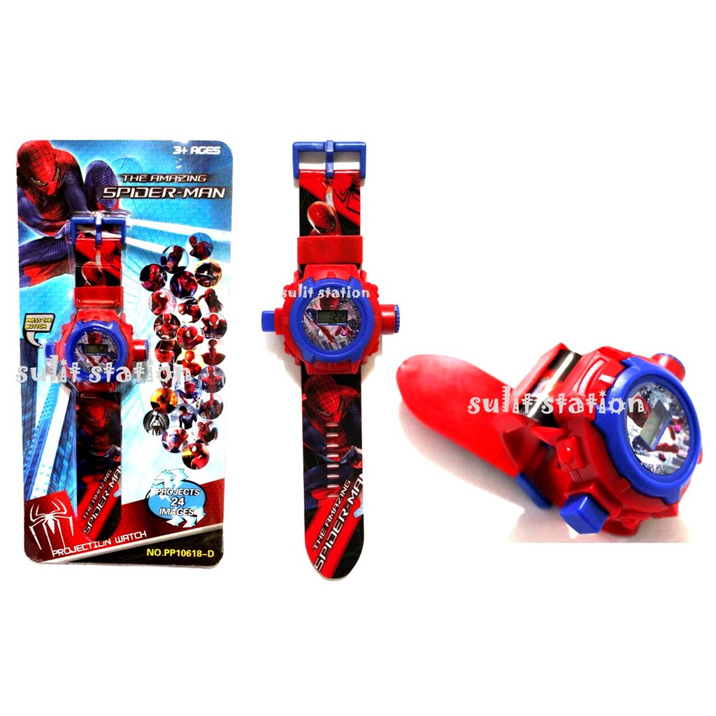 SUPER HERO SPIDER MAN SPIDERMAN LED LIGHT PROJECTOR KIDS DIGITAL WATCH ...