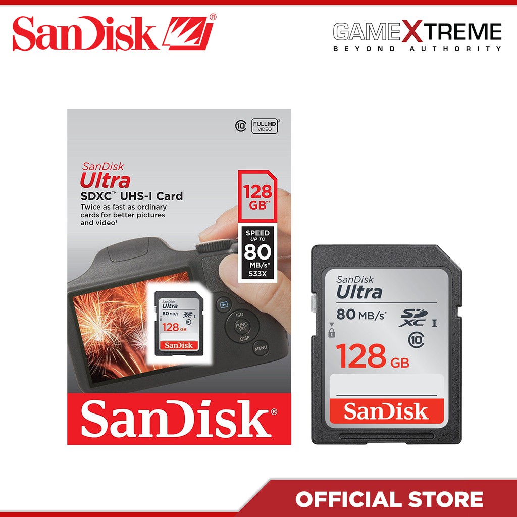 SanDisk Ultra SDSDUNR 128GB UHS-1 Class 10 SDXC Memory Card (Speed Up ...
