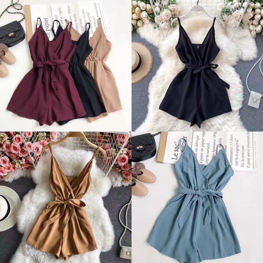 V-Neck Romper For Women Very Fashionable Good Quality Crepe Fabric ...