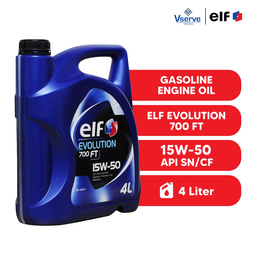 Elf Evolution 700 FT 15W-50 4 Liters Semi Synthetic Gasoline Engine Oil ...
