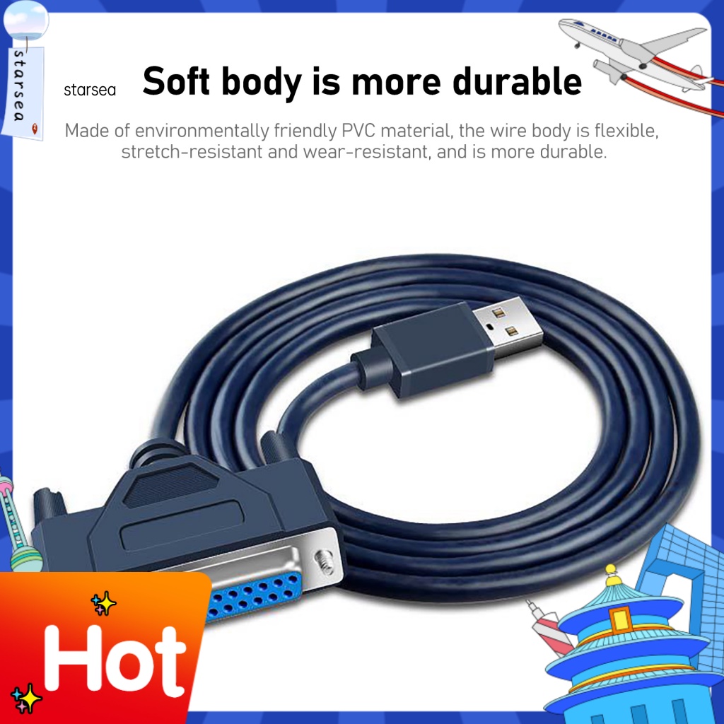 SRA ZK Lightweight Printer Cable USB to 25 Pin DB25 Parallel Port ...