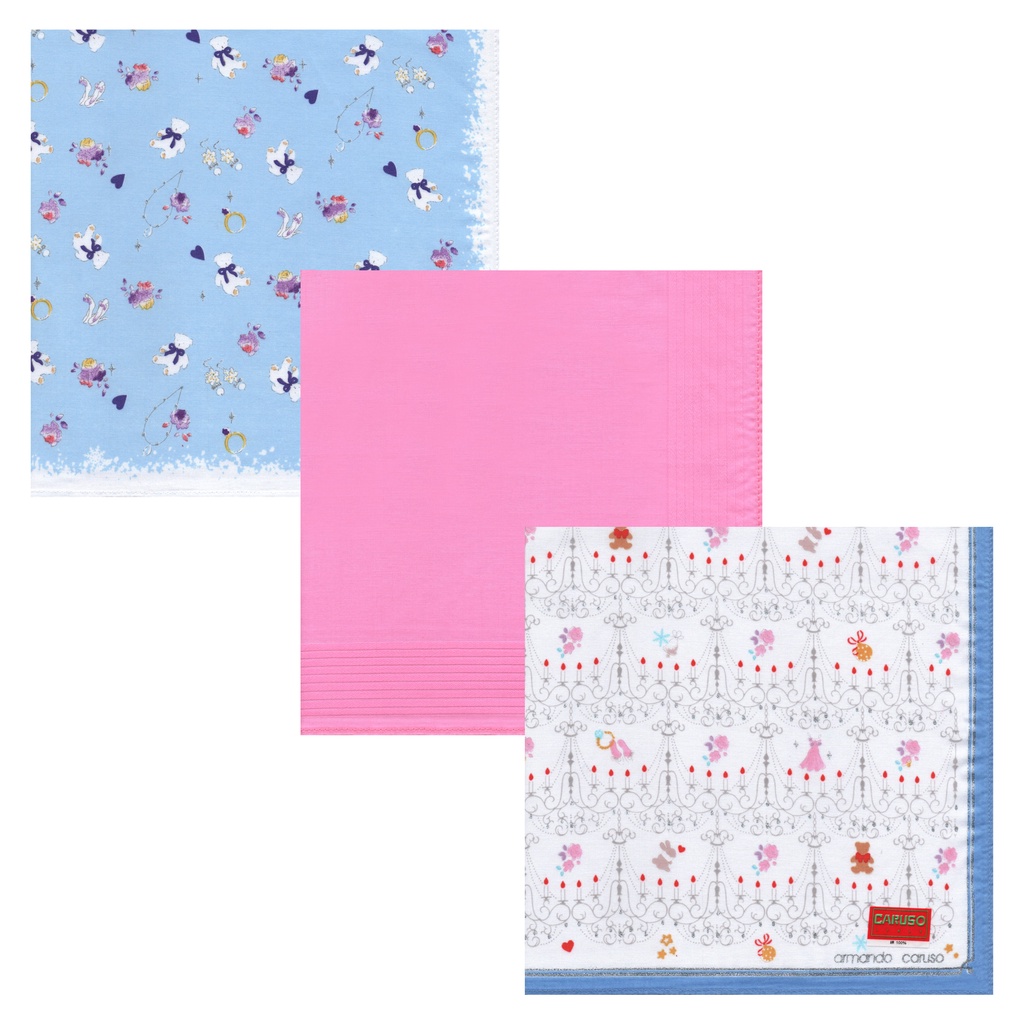 Caruso Ladies' Cutesy Pastels Handkerchief Collection 17"x17" - set of ...