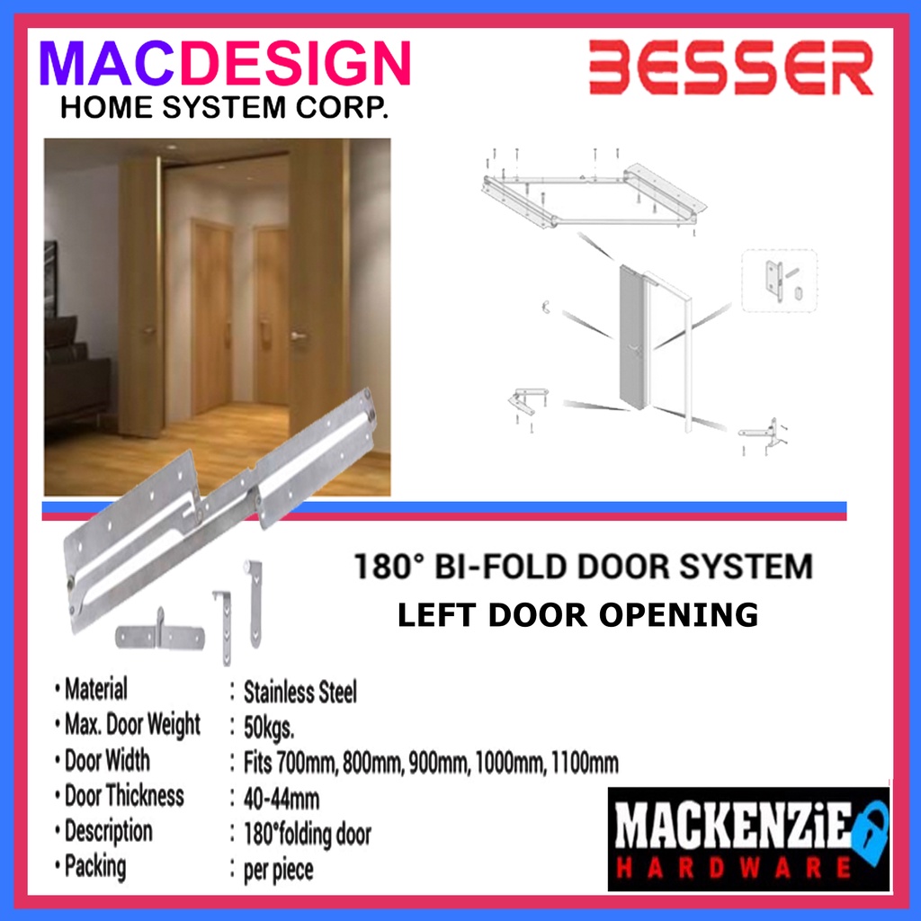 BESSER 180 DEGREE BI FOLD DOOR SYSTEM LEFT/RIGHT DOOR OPENING | Shopee ...