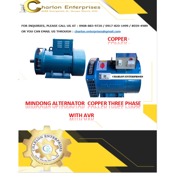 MINDONG ALTERNATOR COPPER THREE PHASE WITH AVR | Shopee Philippines
