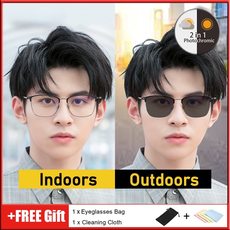 Photochromic Anti Radiation Eye Glasses For Women Men Replaceable Lens ...