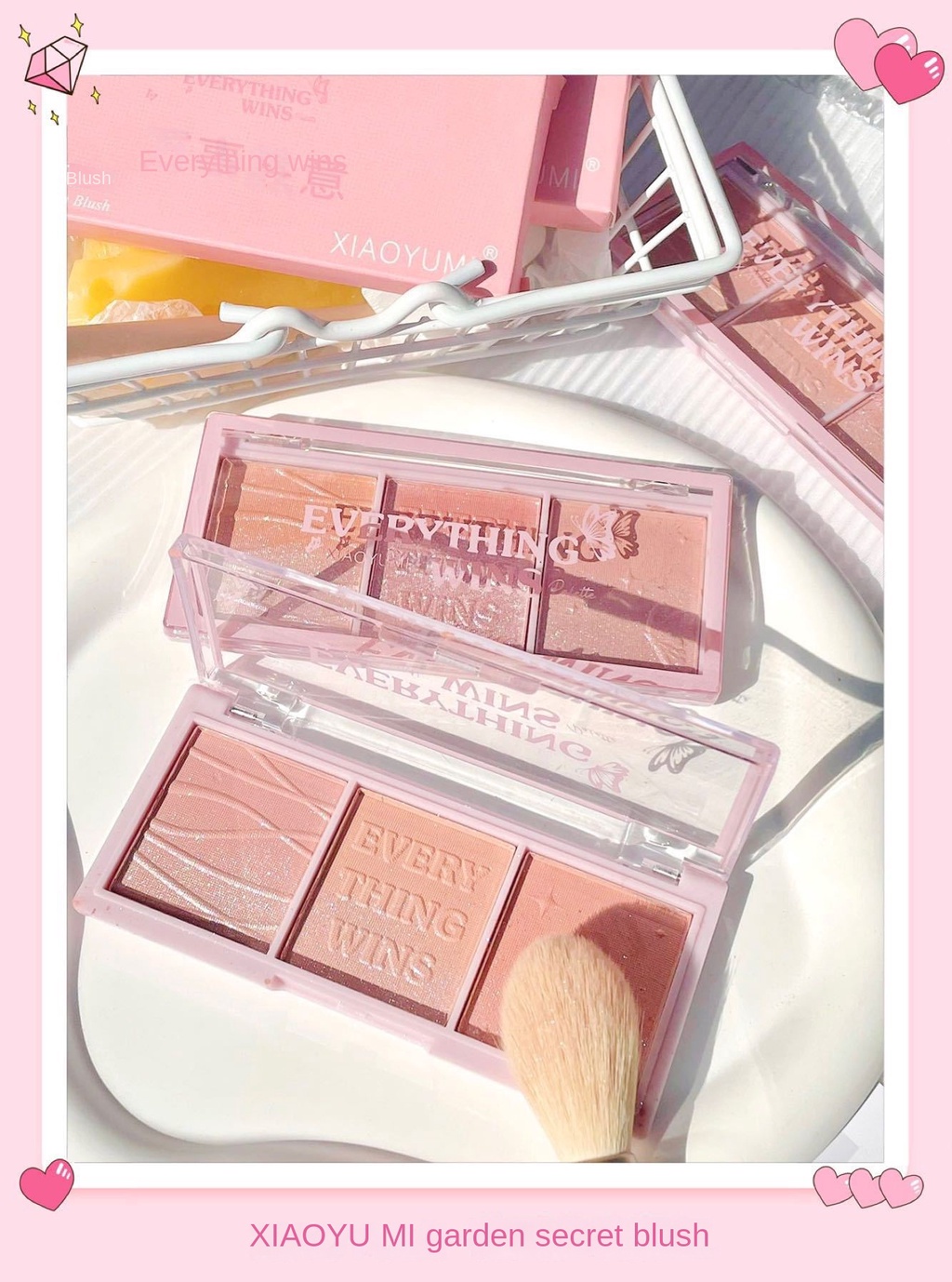 Tri-color blush/eyeshadow palette/matte matte eyeshadow/loose powder ...