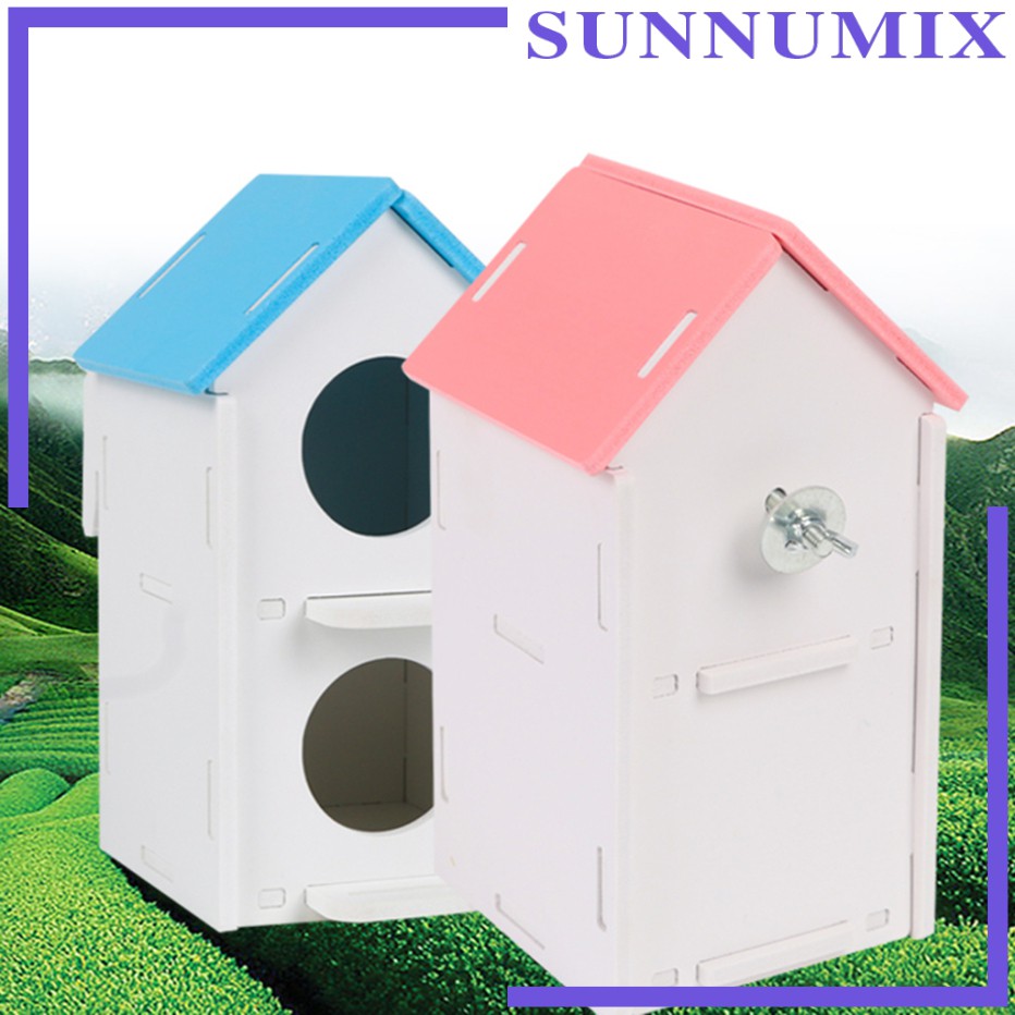 [SUNNIMIX] Double Layer Bird Cage Nest House for Parrot Blue | Shopee ...