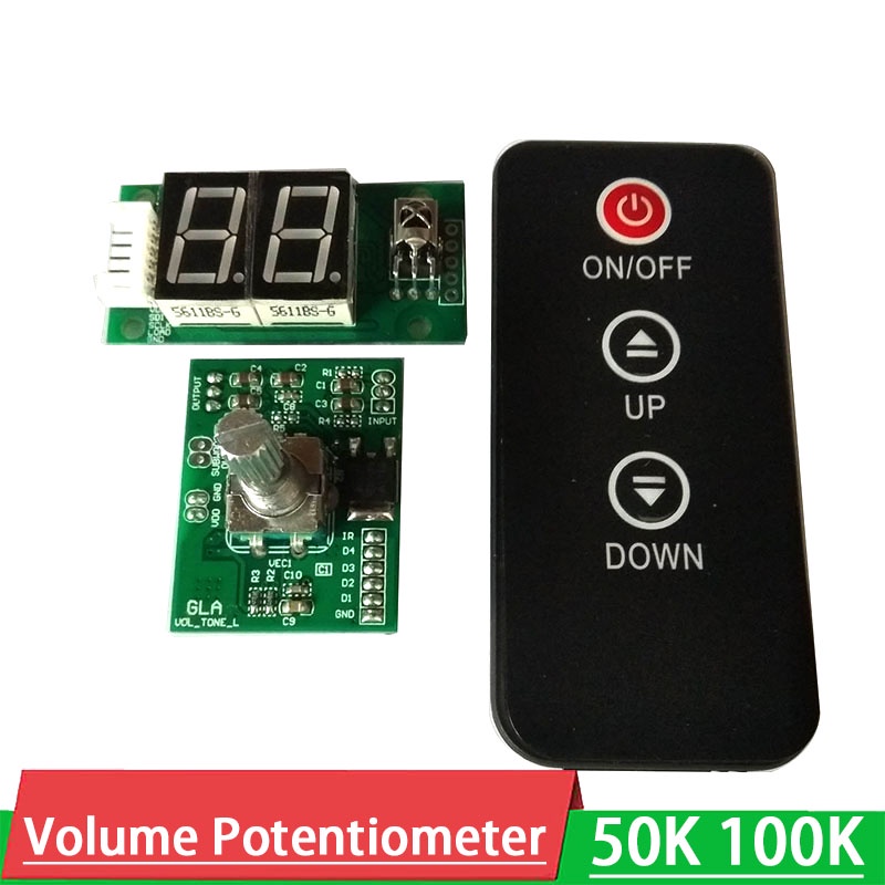 100K / 50K Double Digital Potentiometer Remote control volume Tone led ...