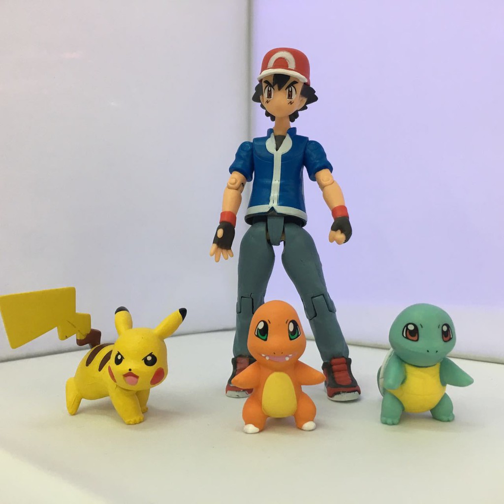 Pokemon Figma052 Xiaozhi Pikachu Little Fire Dragon Jenny Turtle Boxed ...