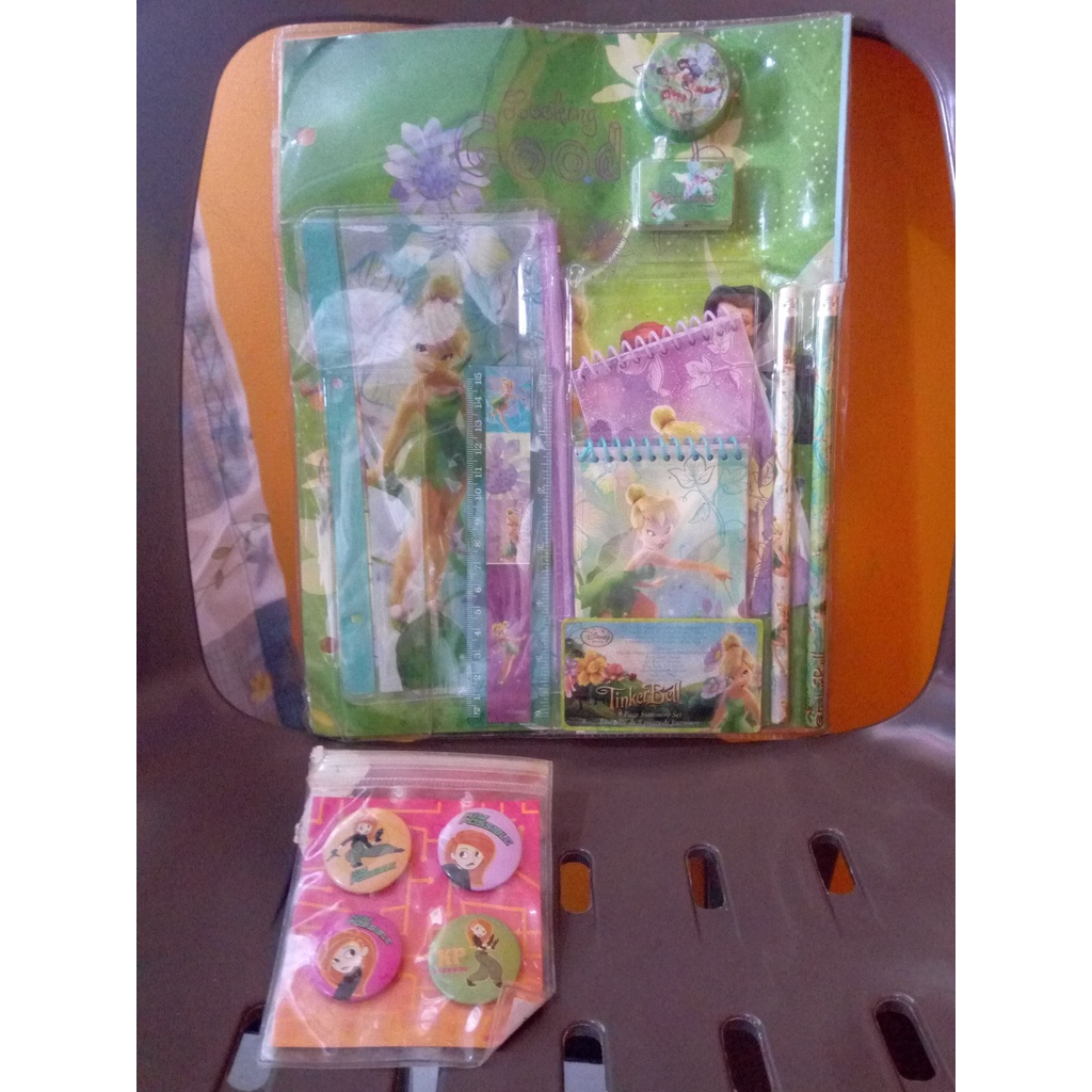 Tinker Bell Stationary Set and Kim Possible Pins Set | Shopee Philippines