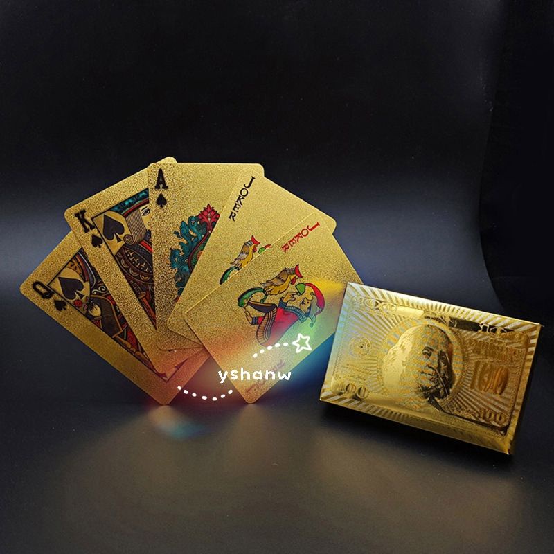 Waterproof 24K Gold Foil Plated Playing Cards Table Game Poker Cards ...