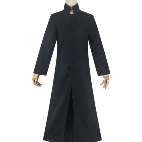 The Matrix Neo Cosplay Customised Black Costume Neo Trench Coat Pants ...