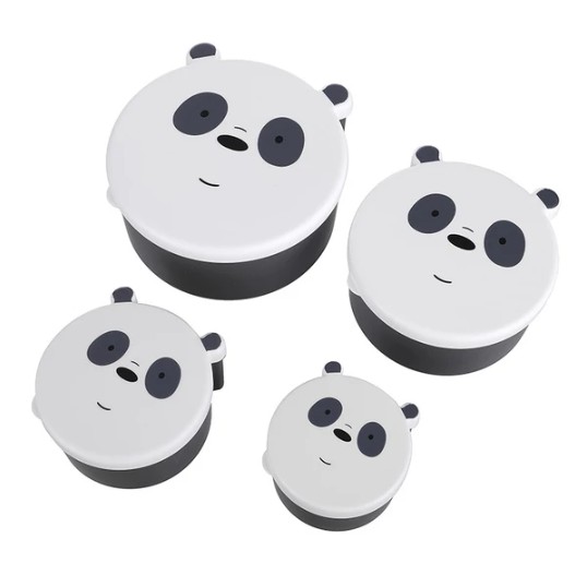 Miniso We Bare Bears Food Container Set 4 Pcs Grizzly/Panda/IceBear ...
