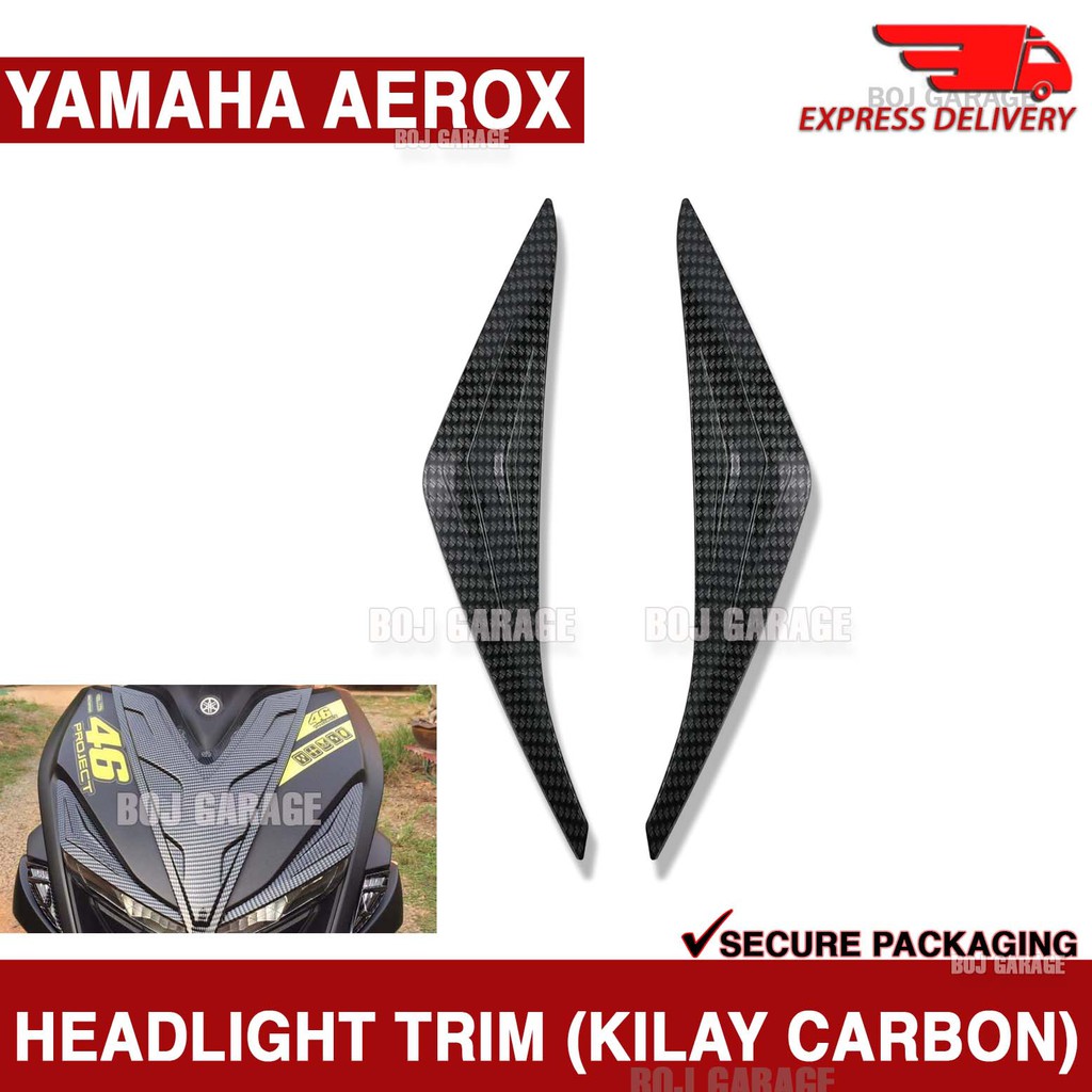 Yamaha Aerox V1 Headlight Trim Carbon ( Kilay ) | Shopee Philippines
