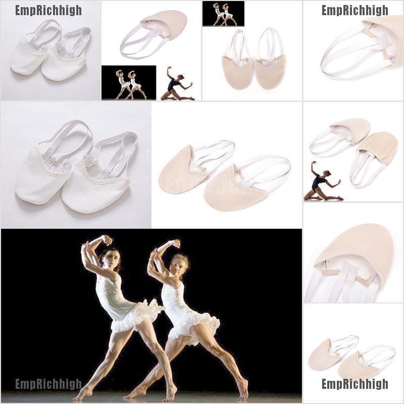 QrhYK Half PU Leather Sole ballet pointe Dance Shoes Rhythmic ...
