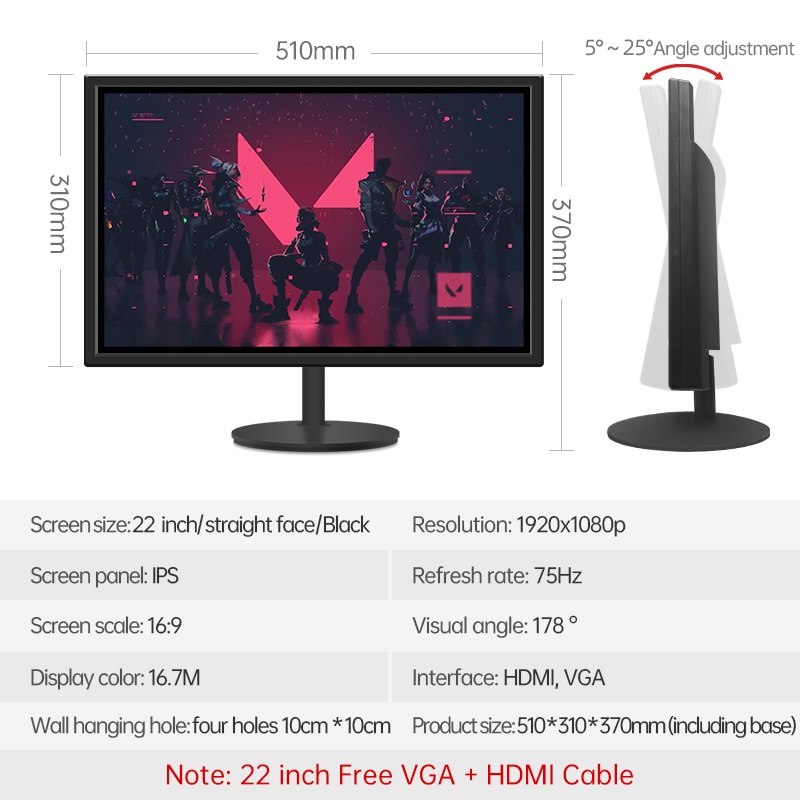 Monitor Original Brand New 27/24/22/19/17 inch LED Monitor 75HZ PC ...