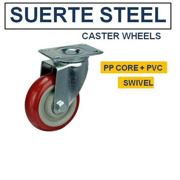 4 Inches PP CORE + PVC Medium Duty 80kg Load Capacity perWheel (39-01 ...