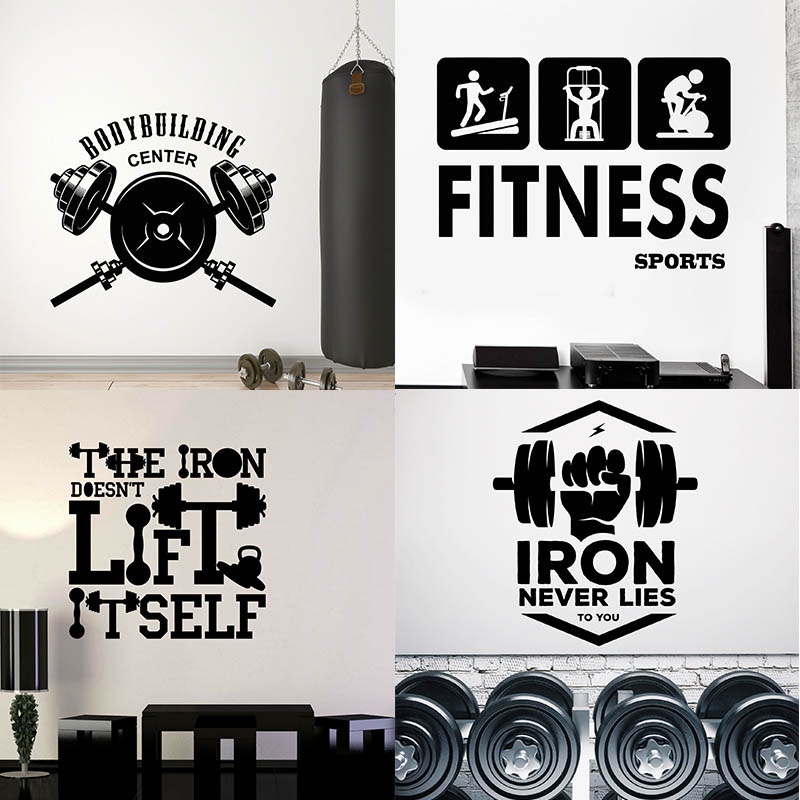 Iron Man Sport Wall Decal Fitness Gym Wallpaper Muscled Bodybuilding ...