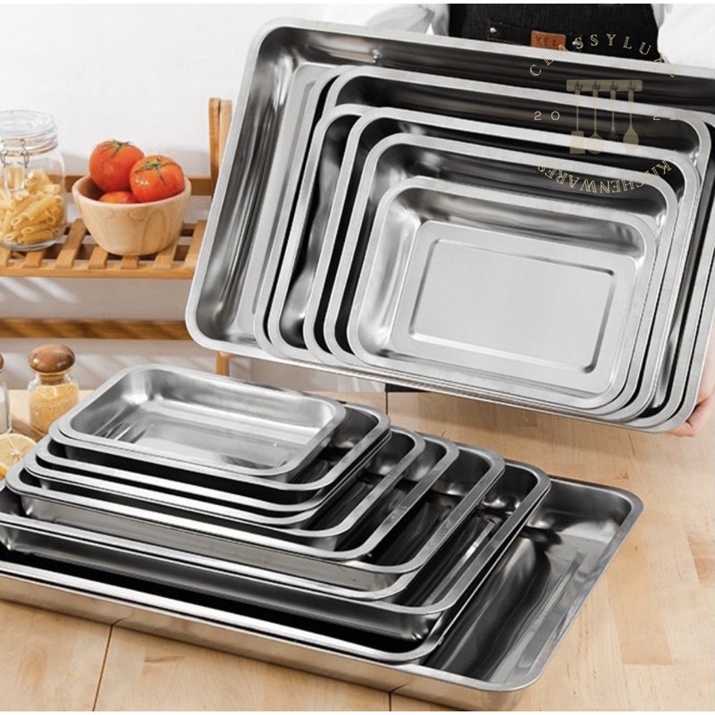 Food Tray Makapal Heavy Duty Stainless Steel Serving Tray Lagayan ng ...