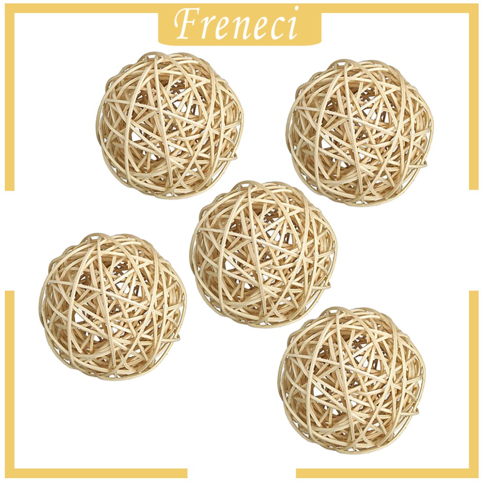 5 Pieces Wicker Rattan Balls Pretty Hollowed Handmade Ball for 7cm ...