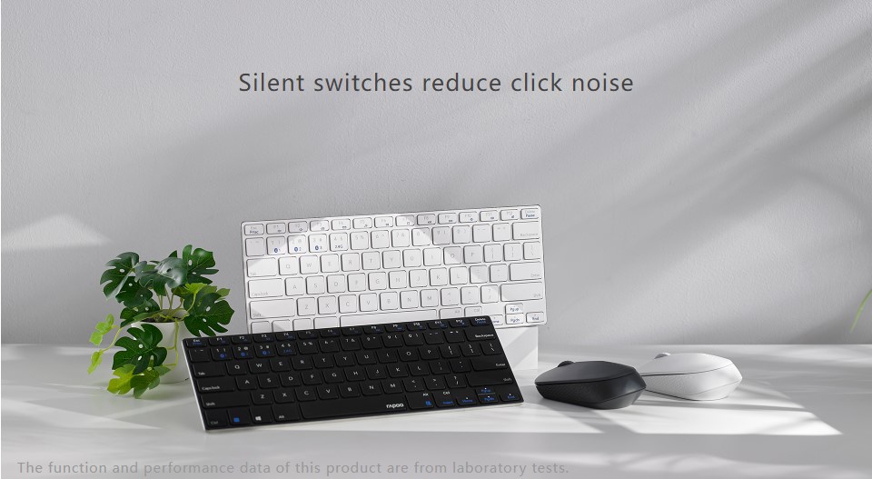 Rapoo 9000M/9010M Ultra Slim Wireless Keyboard and Mouse Set Bluetooth ...
