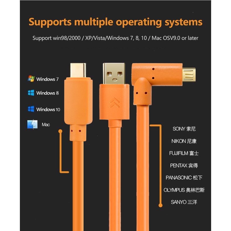 Live tethered shooting cable The transmission cable connecting the ...