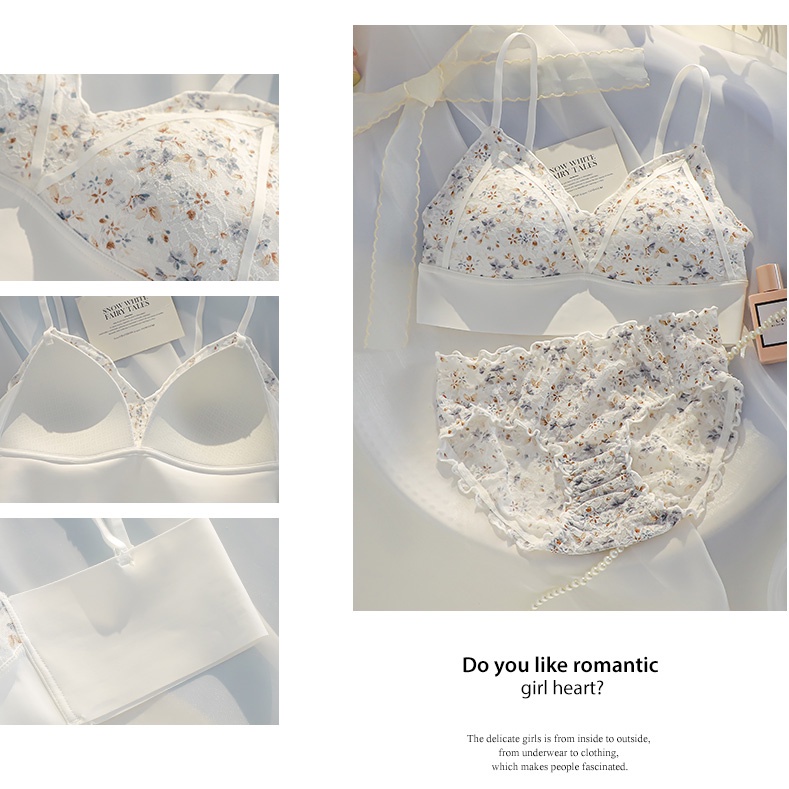 Women's Sexy Floral Pattern Bra + Panty Set | Shopee Philippines